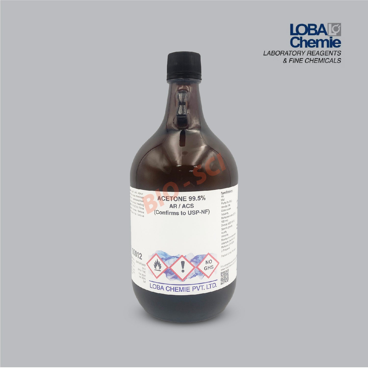 Acetone 99.5% AR / ACS (LOBA Chemie) – Bio-Sci